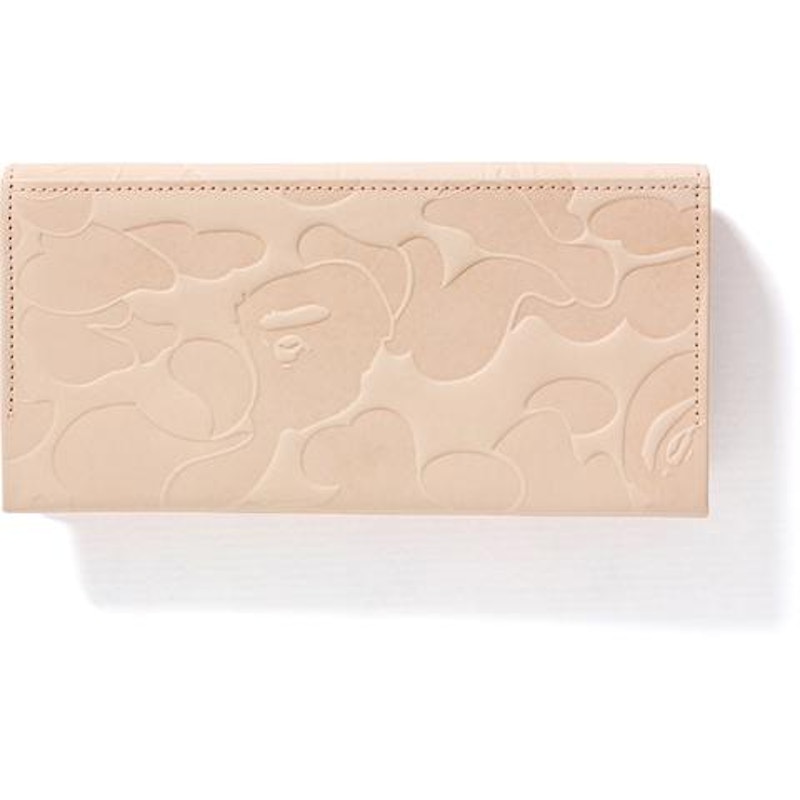 BAPE Solid Abc Leather Long Wallet Wallet Beige Men's - US