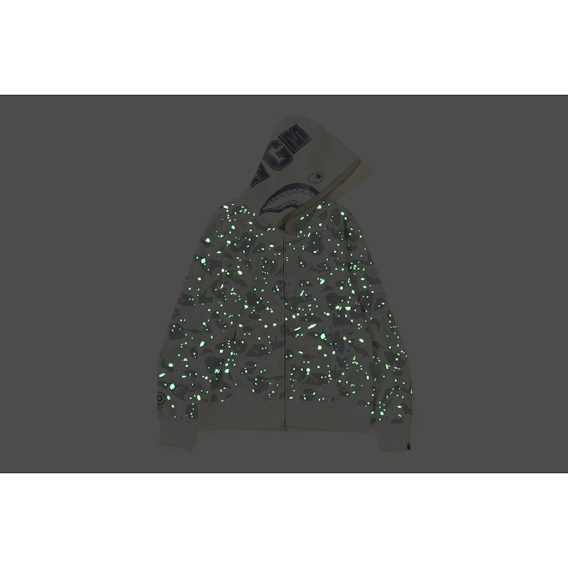 BAPE Space Camo Shark Full Zip Hoodie White Men's - SS19 - US