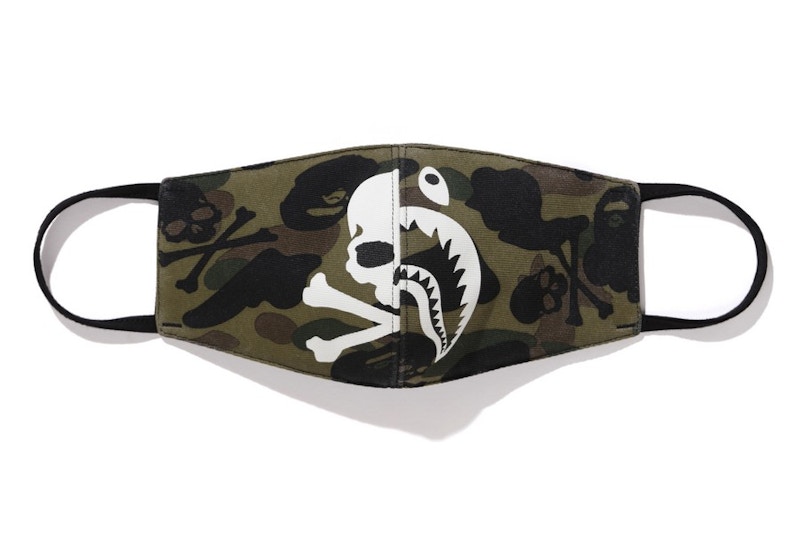 BAPE Vs Mastermind Half Skull Half Shark 1st Camo Mask Green Men's ...