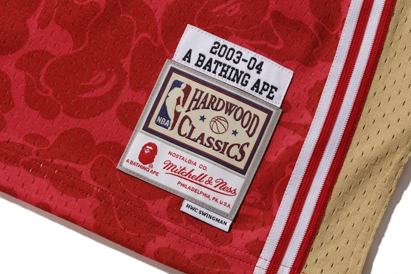 BAPE x Mitchell & Ness Cavs ABC Basketball Swingman Jersey Burgundy Men ...