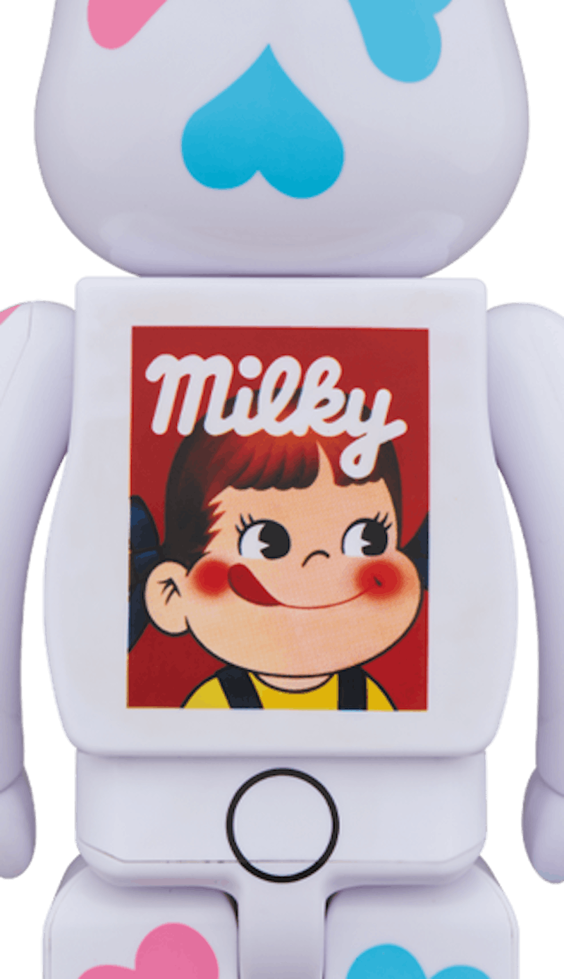 Bearbrick Costume Peko-chan Heart 100% & 400% Set White - US