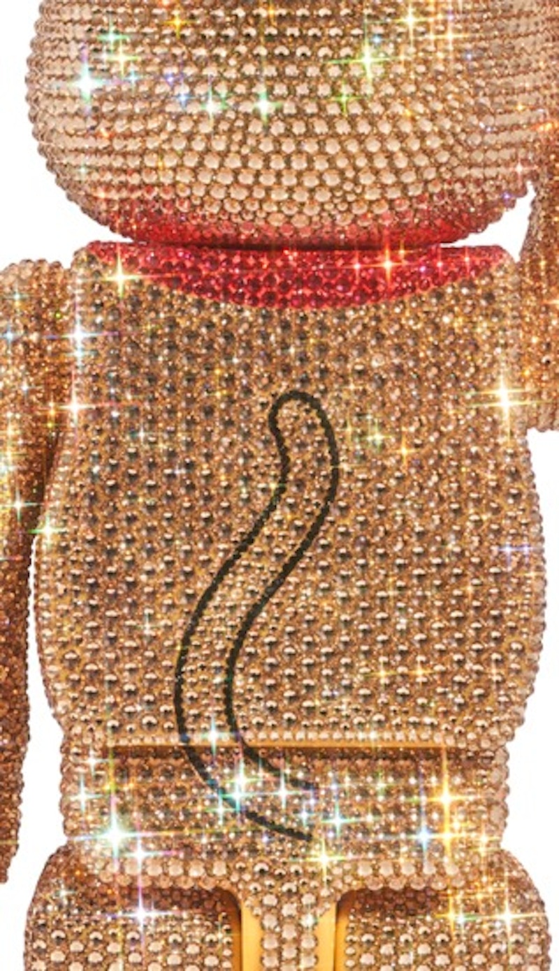 Bearbrick Crystal Decorate Lucky Cat Gold Money Luck 400% - US