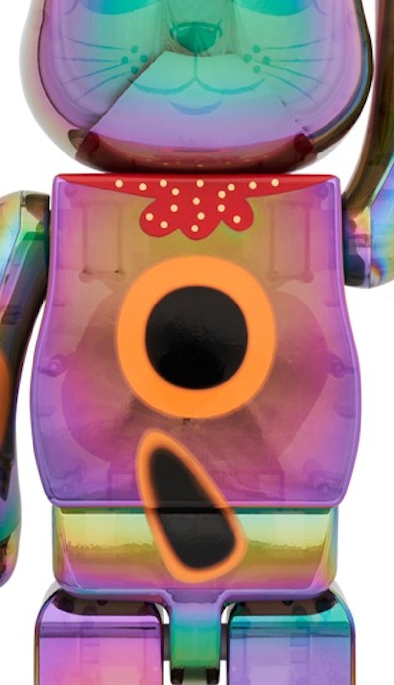 Bearbrick Lucky Cat Good Luck Ten Million Ryo Black Transparent Plating ...