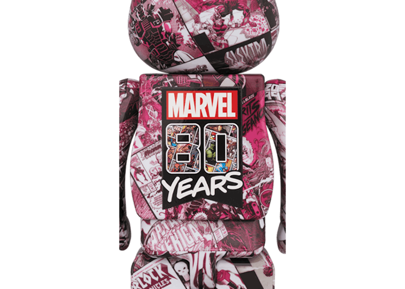 Bearbrick MARVEL 80TH ANNIVERSARY 100% & 400% Set Red Multicolor
