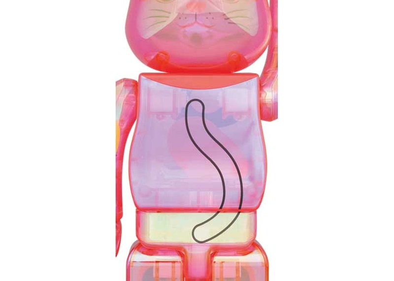 Bearbrick Maneki Neko 100% & 400% Set Pink Transparent Plating - US