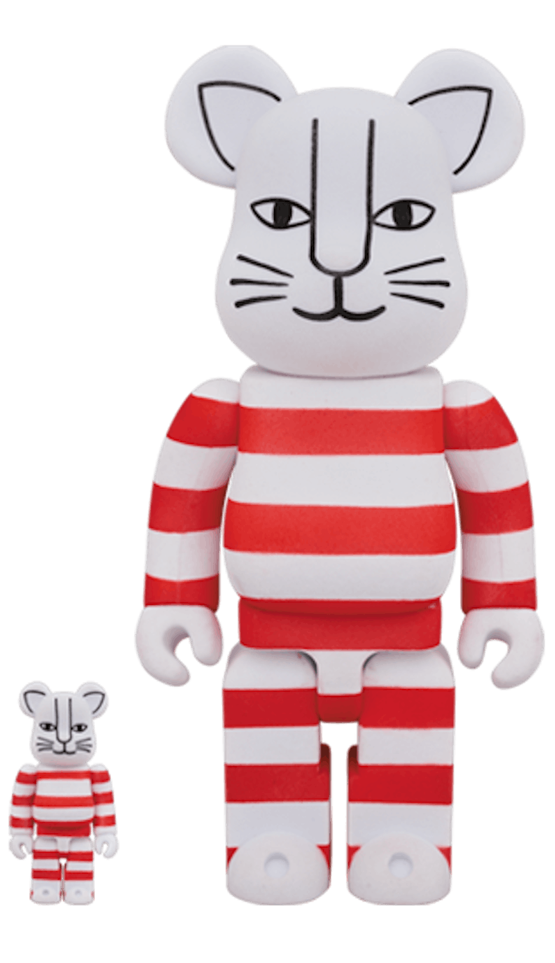 Bearbrick Mikey Flocky Ver. 100% & 400% Set White/Red - US