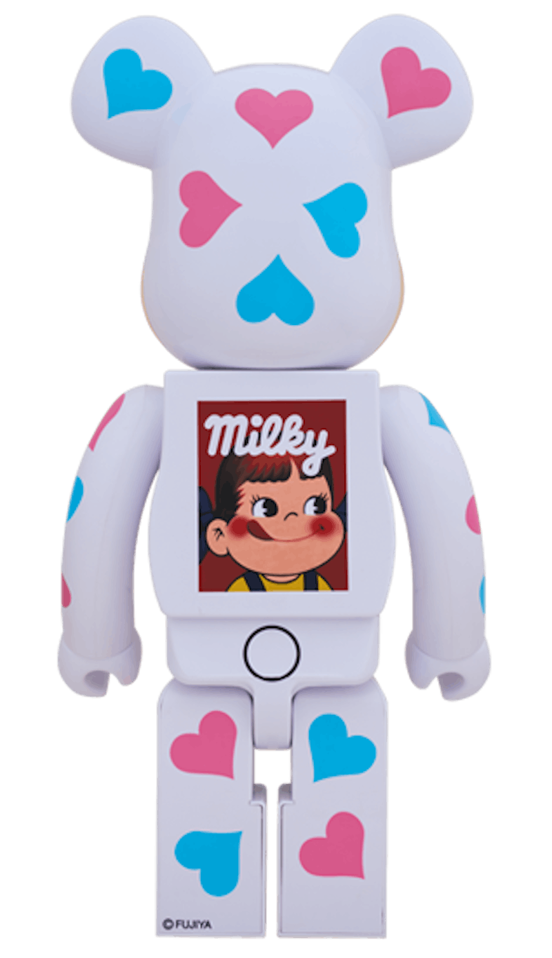 Bearbrick Peko-Chan Heart Costumer 1000% White - US