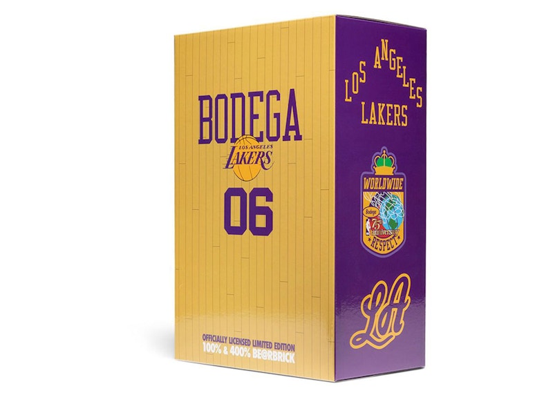 Bearbrick x Bodega x NBA Worldwide Respect Los Angeles Lakers 100% ...
