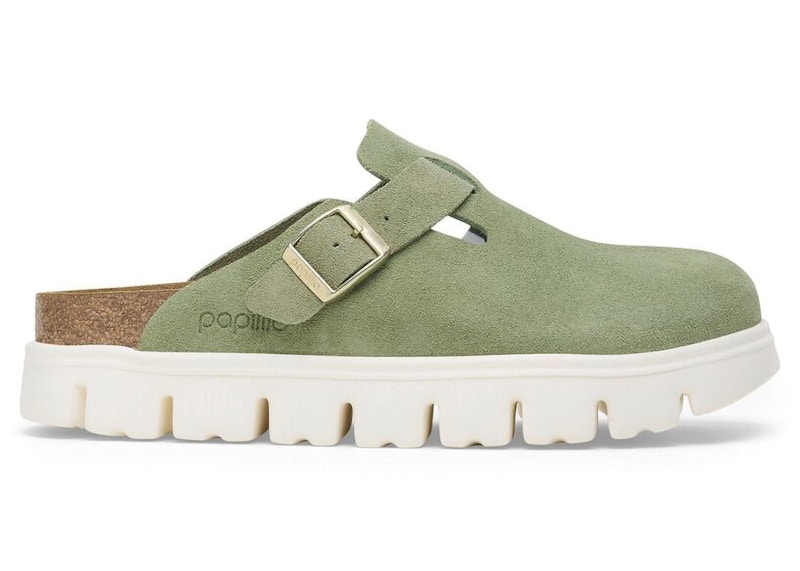 Birkenstock Boston Chunky Suede Green Tea (Narrow) (Women's) - 1028412 - US