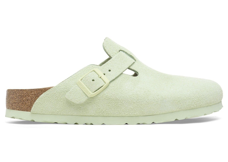 Birkenstock Boston Soft Footbed Suede Faded Lime Hombre - 1027648/ ...