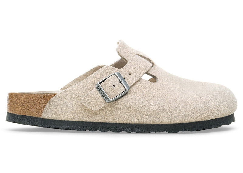 Birkenstock Boston Soft Footbed Suede Oyster Tonal Men's - 1030838 - US