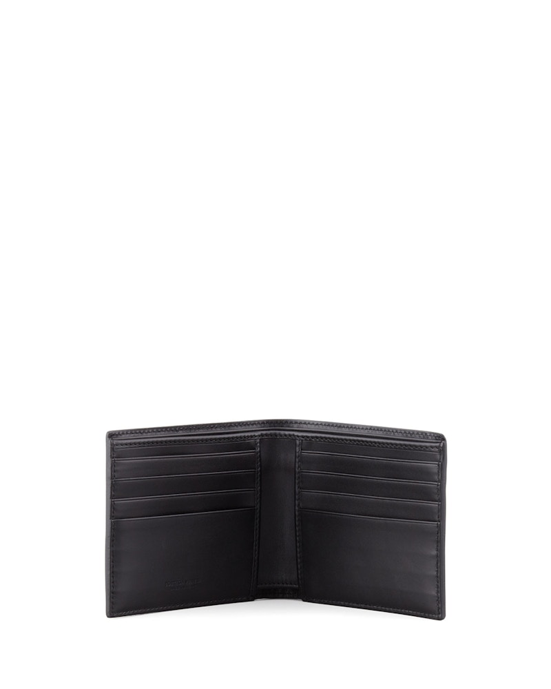 Bottega Veneta Basic Bifold Wallet Woven Navy in Leather