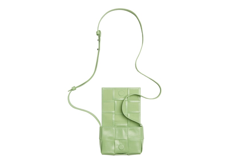Bottega Veneta Candy Cassette Crossbody Bag Mini Intreccio Pistachio in ...