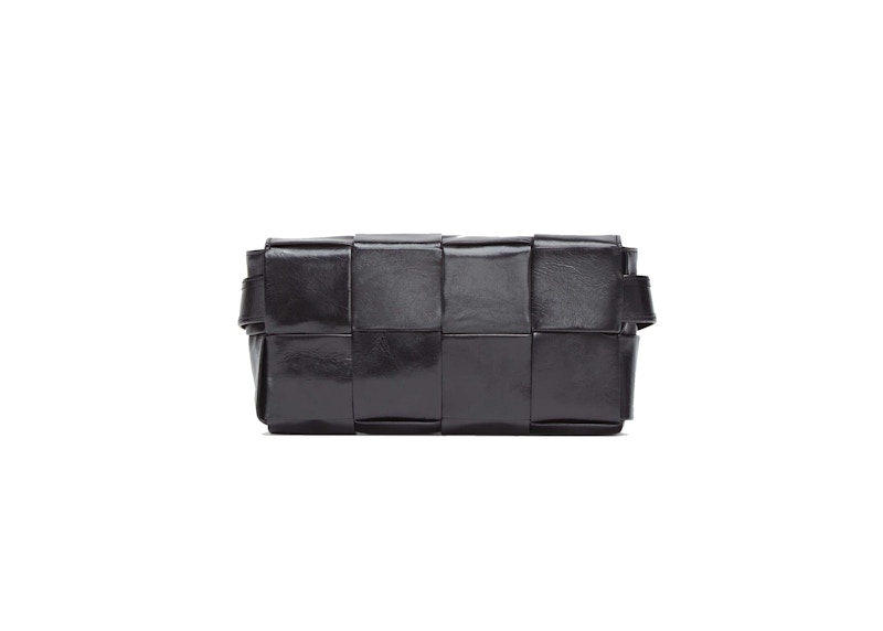 Bottega Veneta Cassette Belt Bag Mini Intreccio Black in Calfsin ...