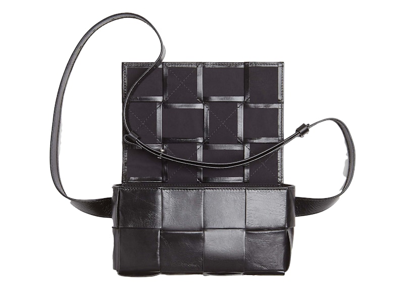 Bottega Veneta Cassette Belt Bag Mini Intreccio Black in Calfsin ...