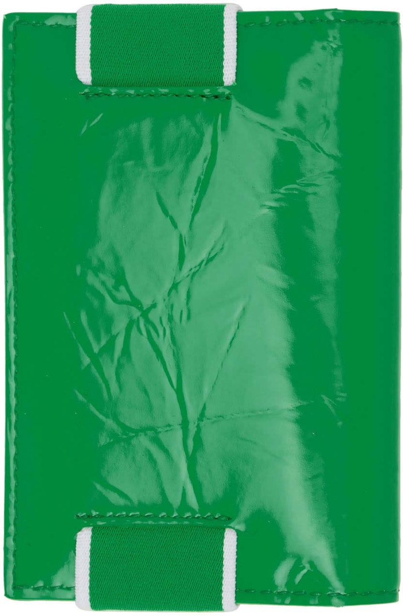 Bottega Veneta Elastic Band Bi-fold Card Case Green / White in Leather - US