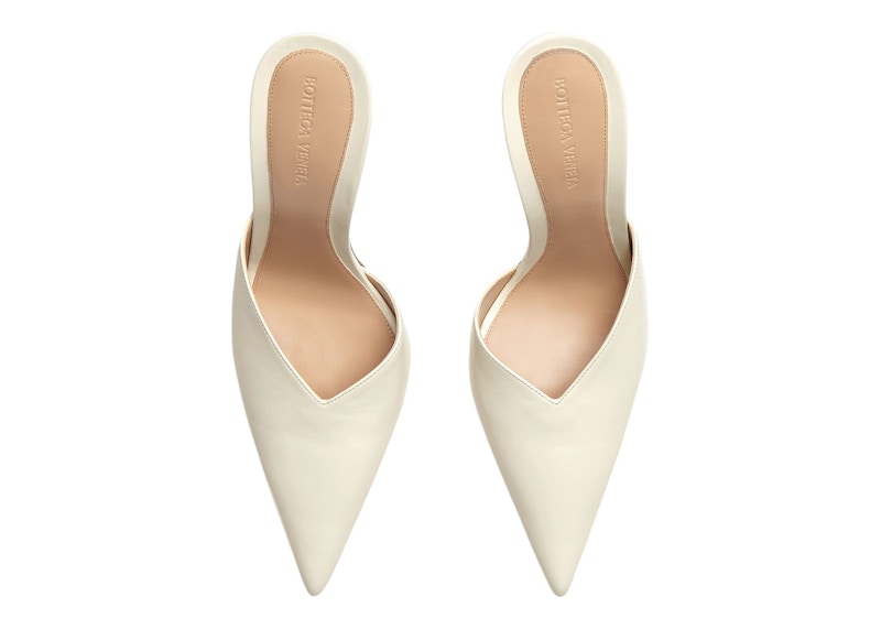 Bottega Veneta Punta 100mm Mule White Leather - 734073V2EI09013 - US