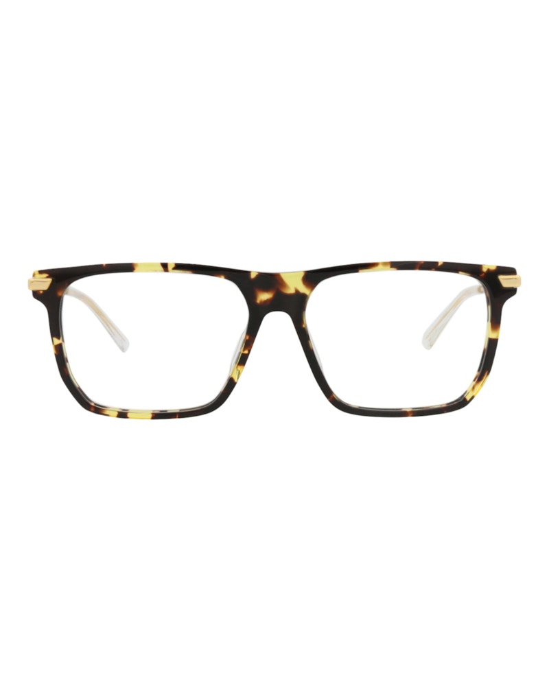 Bottega Veneta Square-Frame Acetate Optical Frames Havana Gold Transparent (BV1071O-30009023-002 ...