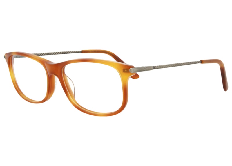 Bottega Veneta Square-Frame Acetate Optical Frames Havana/Silver ...