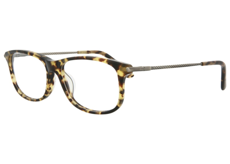 Bottega Veneta Square-Frame Acetate Optical Frames Havana/Silver ...