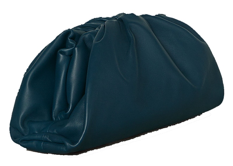 Bottega Veneta The Pouch Butter Calf Deep Blue in Calfskin with Silver ...