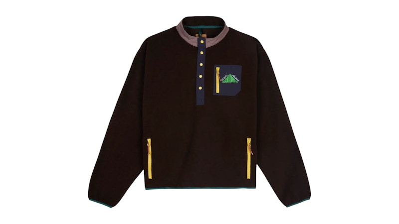 Brain Dead Equipment Fleece Pullover Jacket Brown Men's - SS25 - US