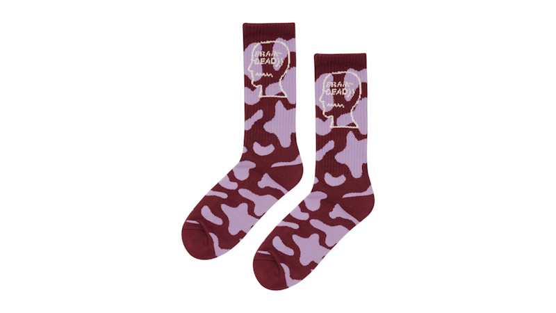 Brain Dead Logohead Crew Socks Pink Cow Men's - SS25 - US
