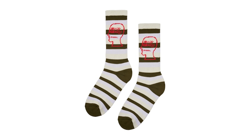 Brain Dead Striped Logo Head Sock Cement Men's - SS25 - US