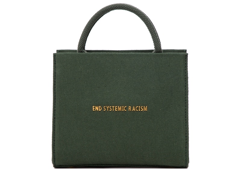 Brandon Blackwood "End Systemic Racism" ESR Tote Canvas Hunter Green in ...