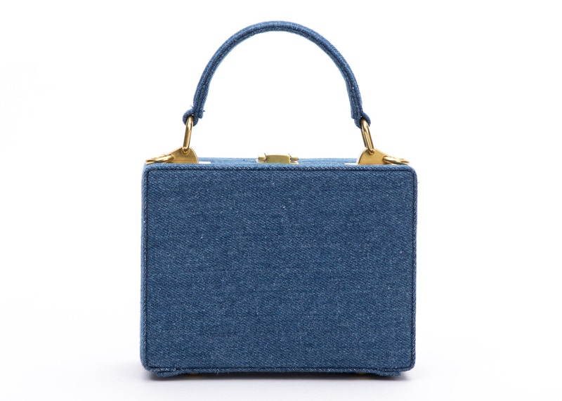 Brandon Blackwood Kendrick Trunk Mini Navy Denim in Denim with Gold ...