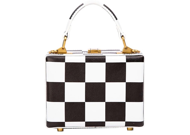 Brandon Blackwood Mini Kendrick Trunk Check-Print in Leather with Gold ...