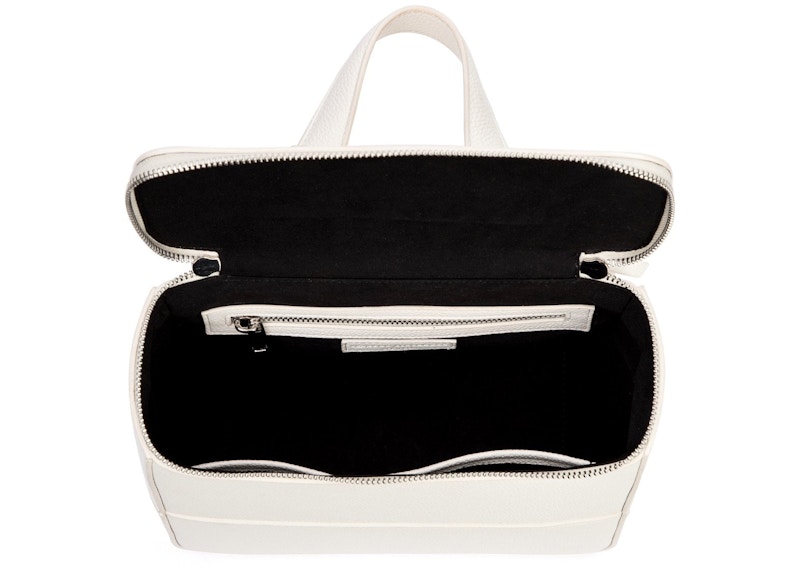 Brandon Blackwood Portmore Backpack White in Vegan Leather with Silver ...