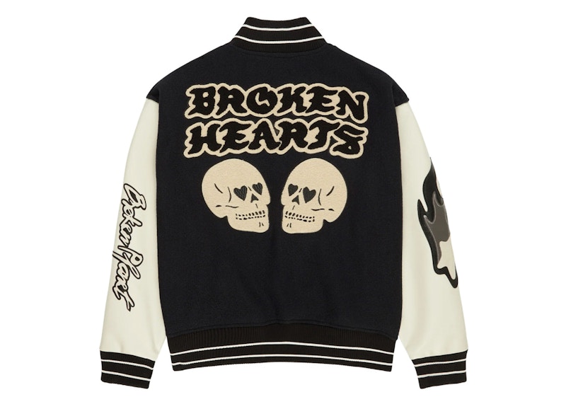 Broken Planet Varsity Jacket Black/White Men's - SS24 - US