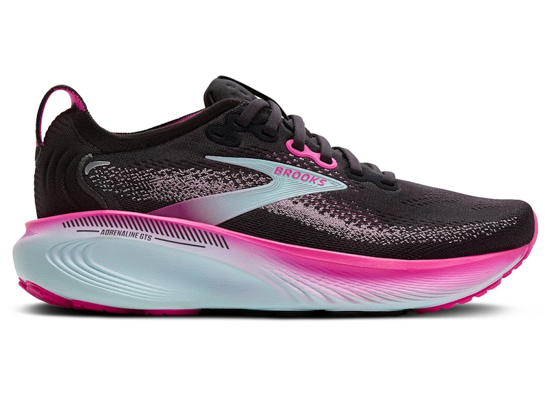 Brooks Adrenaline GTS 25 Black Cyber Pink Iced Aqua (Women's) - 120443 ...