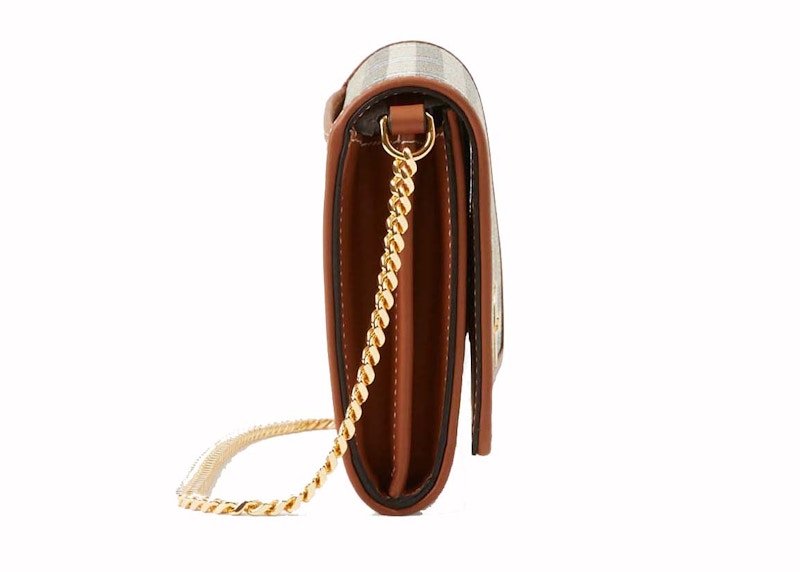 Burberry Chain Check Strap Wallet Archive Beige in Leather - US