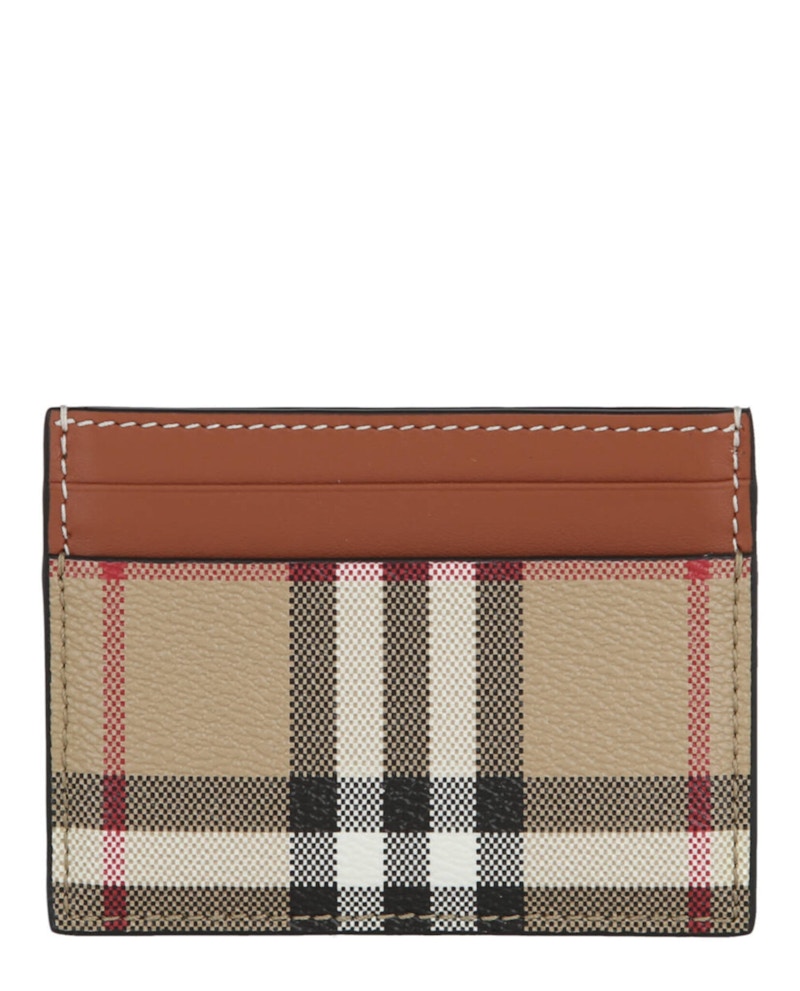Burberry Check Print Card Holder Archive Beige in Polyurethane - US