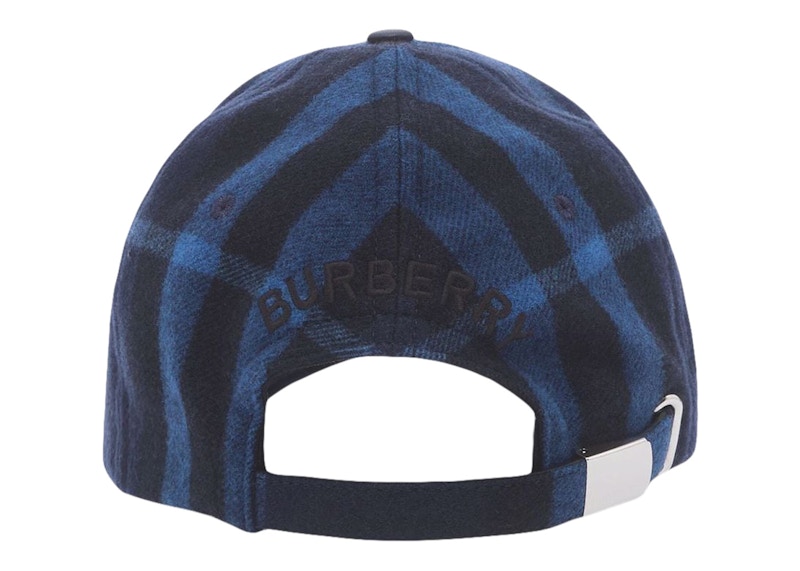 Burberry Check Wool & Cashmere Baseball Cap Navy Men's - US
