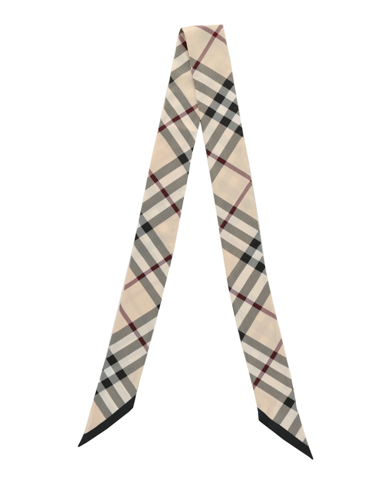 Pañuelo Burberry grande de seda vintage a cuadros con forma de piedra - MX