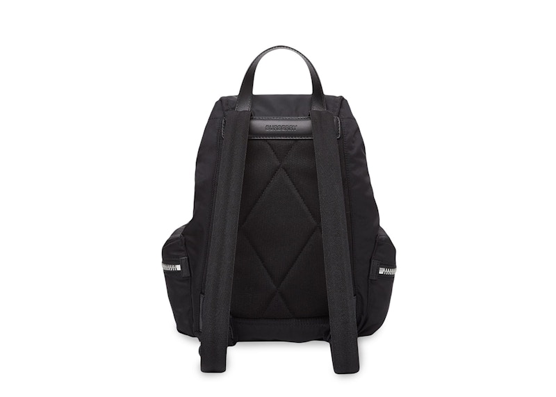 Burberry Logo Print Econyl Nylon Backpack Black in Nylon with Silver ...