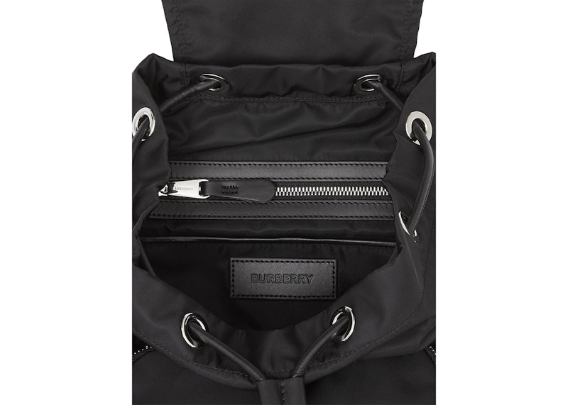 Burberry Logo Print Econyl Nylon Backpack Black in Nylon with Silver ...