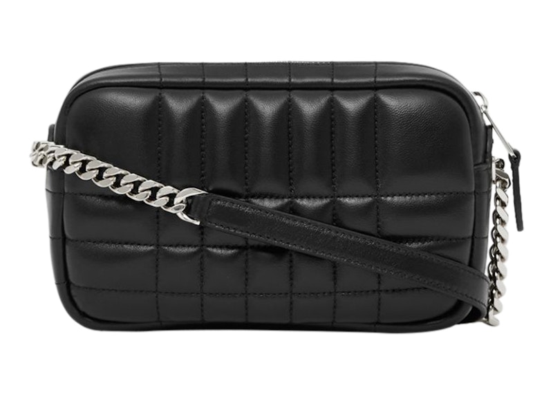 Burberry Quilted Leather Mini Lola Camera Bag Black/Silver-tone in ...