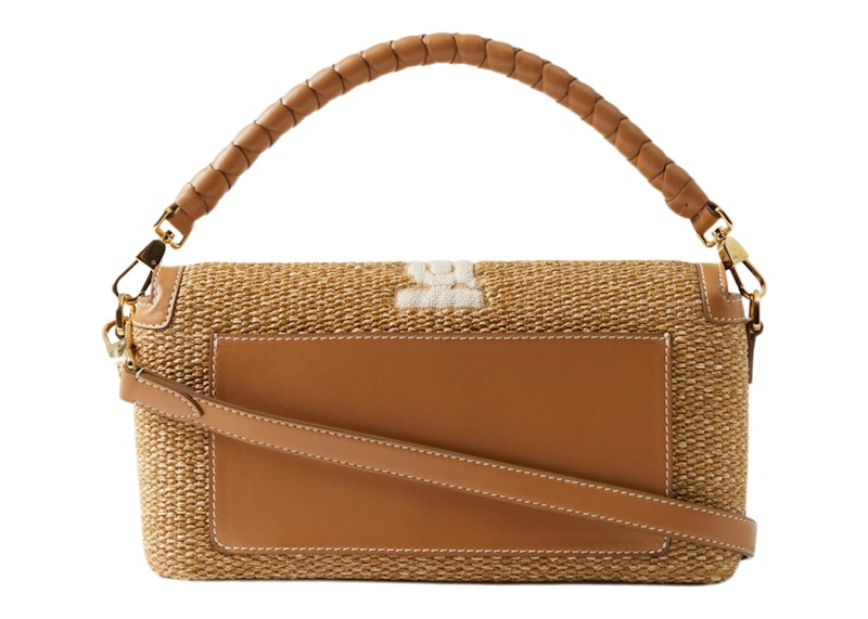 Burberry Top Handle Note Bag Natural in Polyester/Viscose with Gold ...