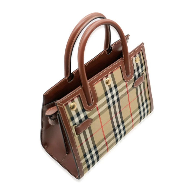 Burberry Vintage Check Two-handle Title Bag Mini Archive Beige in ...