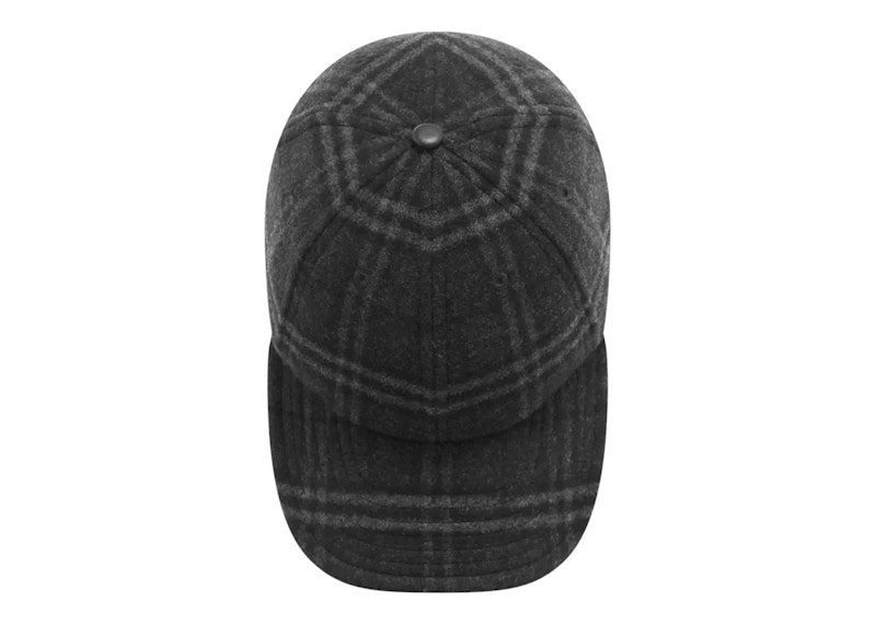 Burberry Wool Check Blend Baseball Cap Black/Gray Men's - US