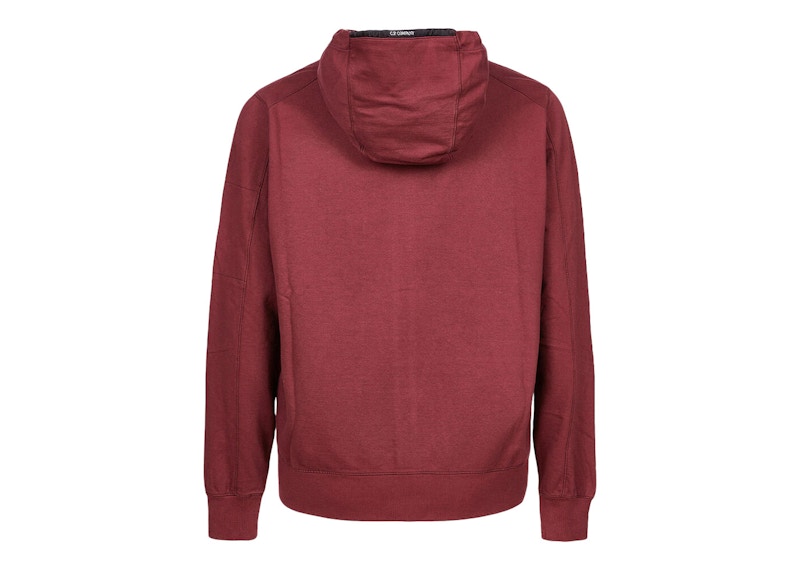 C.P. Company Light Fleece Zipped Hoodie Port Royal-Red Men's - GB