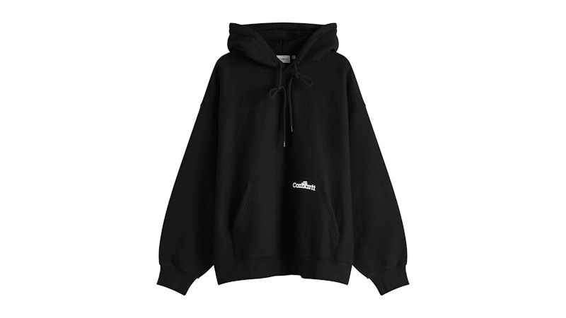 Carhartt WIP Hooded Label Script Sweatshirt Black Men's - FW24 - US