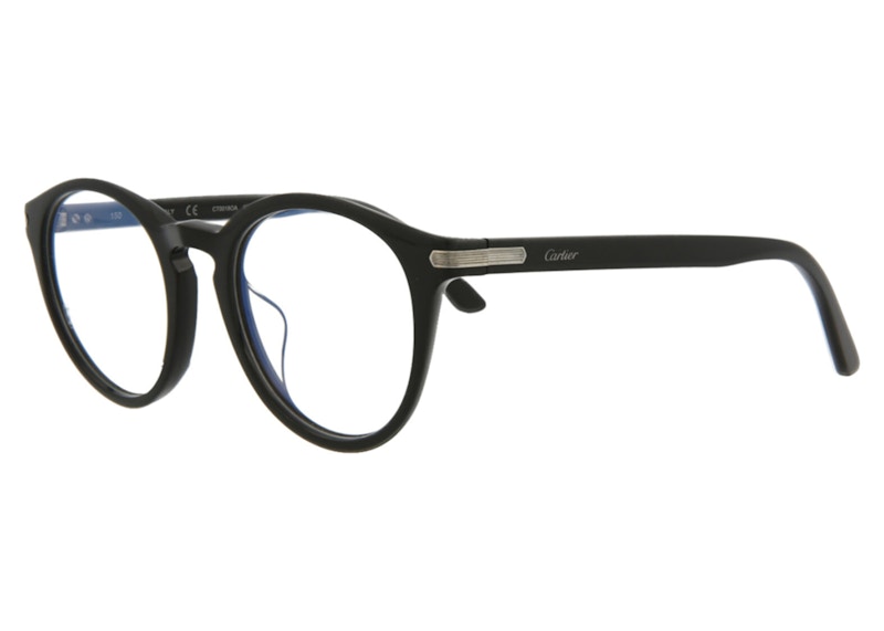 Cartier Round Eyeglasses Black/Black/Transparent (CT0018OA-30002148-004 ...