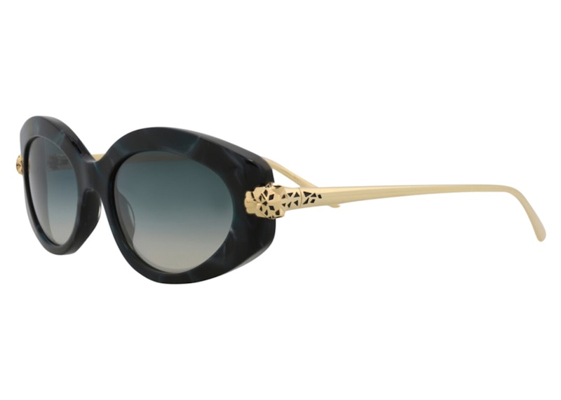 Cartier Round Sunglasses Black/Black/Green (CT0010S-30002132-004) in ...