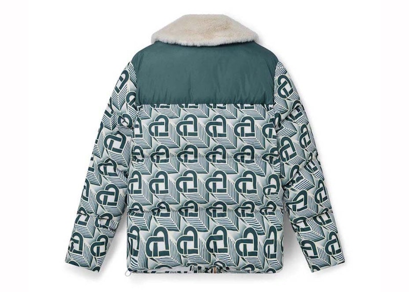 Casablanca Heart Monogram Puffer Jacket White/Green Men's - US