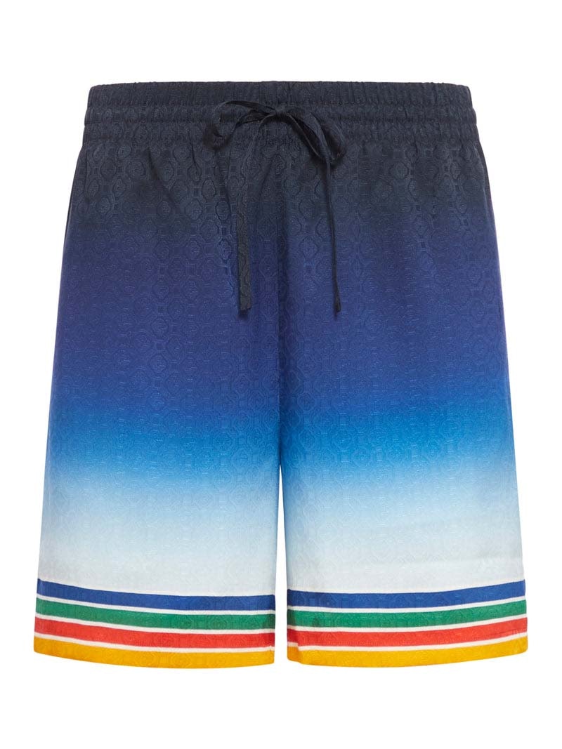 Casablanca Rainbow Monogram Silk Shorts Blue/Multi - FW23 Men's - US